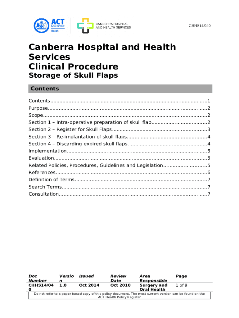 The storage of skull bone flaps for autologous cranioplasty Doc ...
