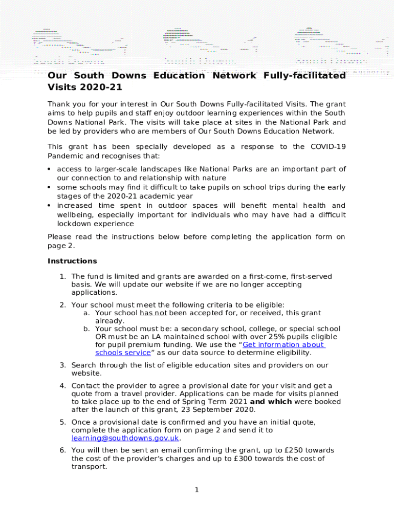 Application--Our-South-Downs-Fully-facilitated-Visits- ... Doc Template | pdfFiller