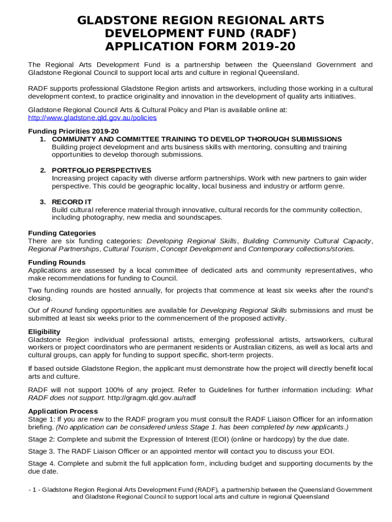 gladstone-region-radf-2019-20-application-. ... - gragm qld gov Doc Template | pdfFiller
