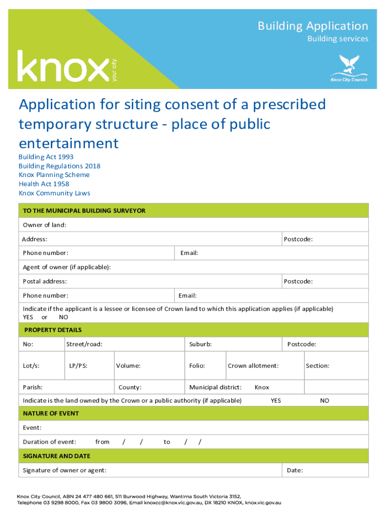 Fillable Online Application for siting consent of a prescribed ...
