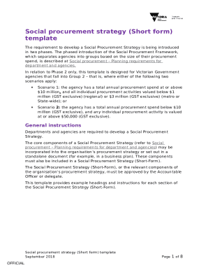 Social procurement strategy (Short ) template Doc Template | pdfFiller