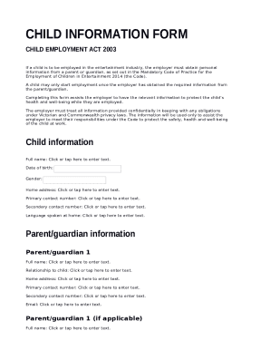 Child-Employment-Ination-. ... Doc Template | pdfFiller