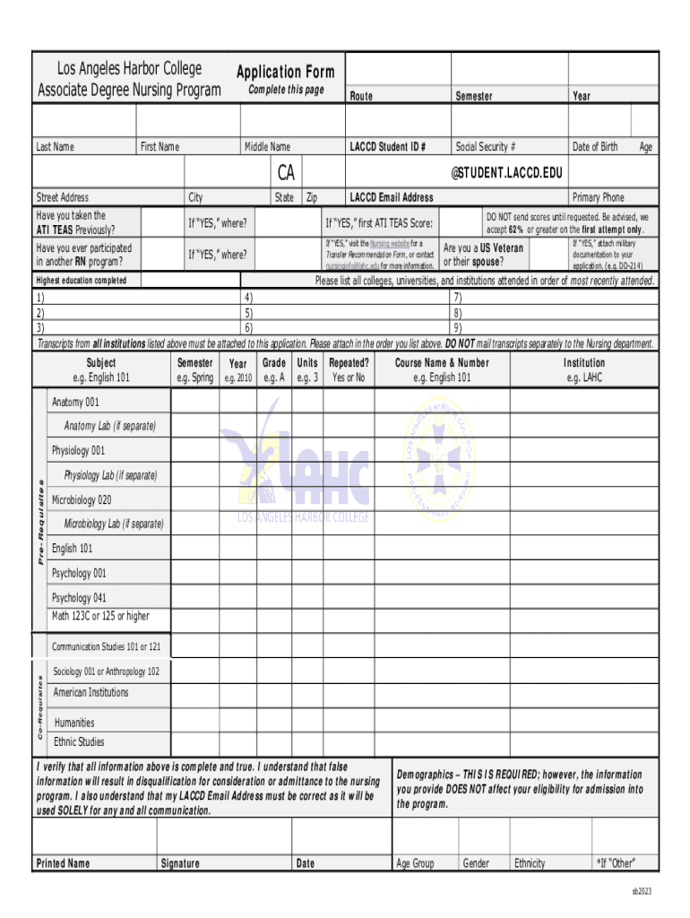 Fillable Online Read this before completing your Nursing Application ...