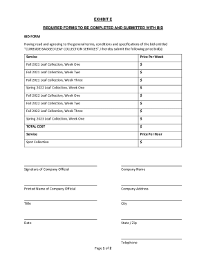 Fillable Online EXHIBIT E Required Forms Fax Email Print - pdfFiller