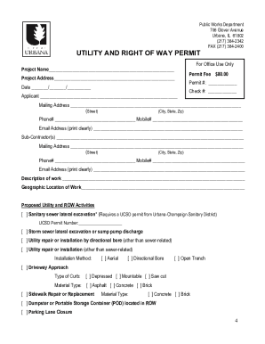 Fillable Online ROW Permit (Application) Form.pdf Fax Email Print ...
