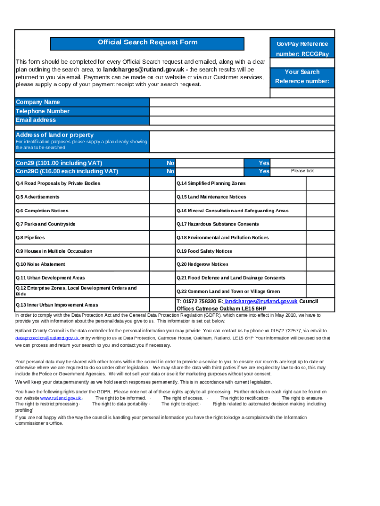 Official CON29 Search Request 2022 - unlocked.xlsx Doc Template | pdfFiller