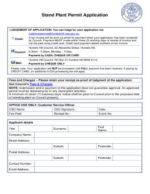 Fillable Online Stand Plant Permit Application Fax Email Print - pdfFiller