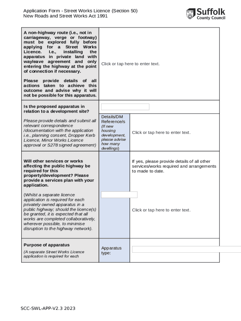 Street-Works-Licence-Application-and-Guidance-V2.2 Doc Template | pdfFiller