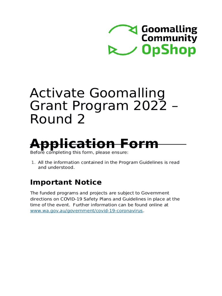 Youth Engagement Grant Program Application Doc Template | pdfFiller