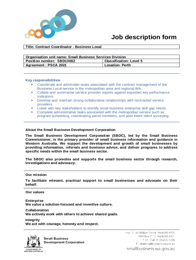 . Job description Doc Template | pdfFiller