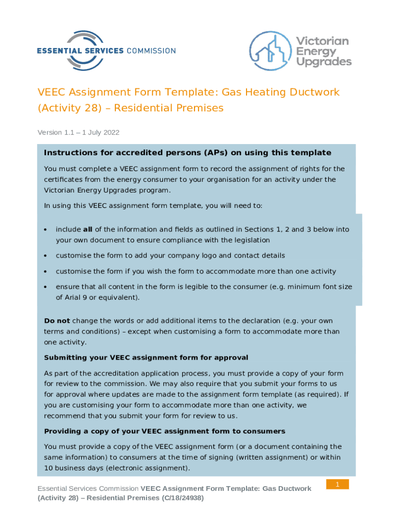 VEEC Assignment Template: Gas Ductwork (Activity 28) Doc Template ...