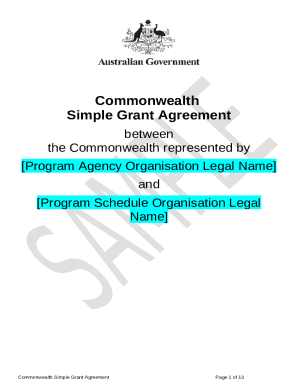 Commonwealth Simple Grant Agreement (insert ... Doc Template | pdfFiller