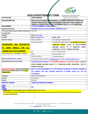 Fillable Online terms of reference (tor) cipc bid number: 10/2023/2024 ...