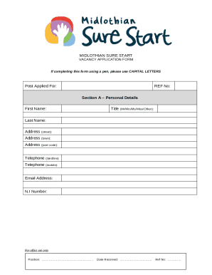 Vacancy Application . Vacancy Application Doc Template | pdfFiller