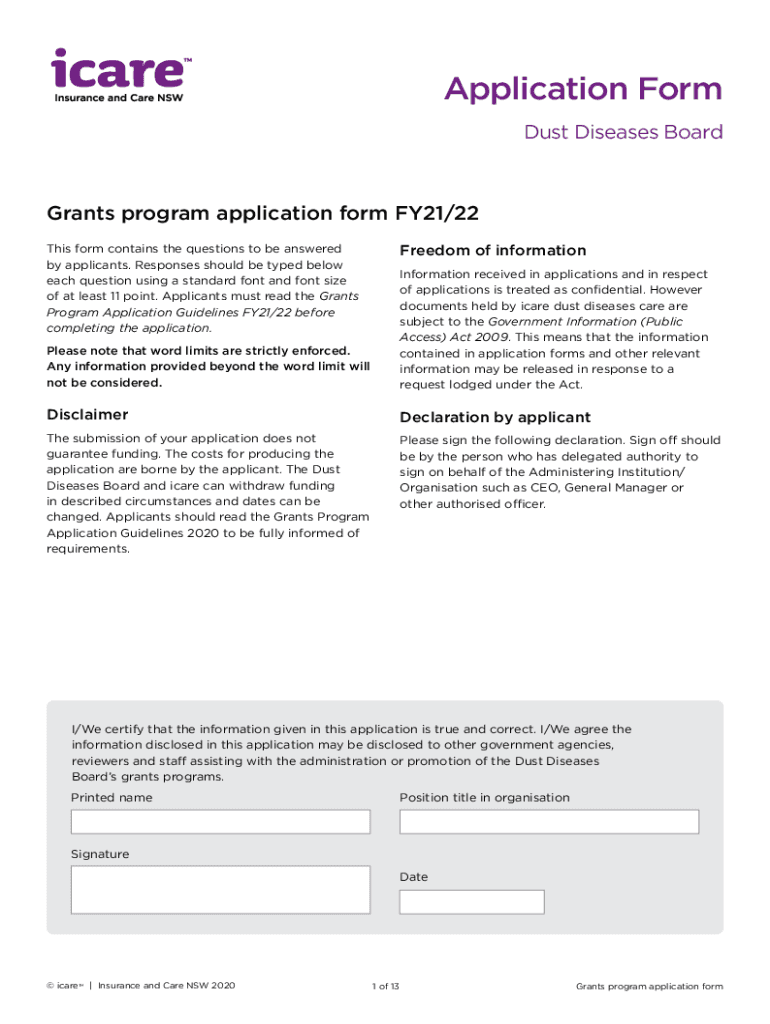 Fillable Online Grants program application form. Grants program application form Fax Email Print ...