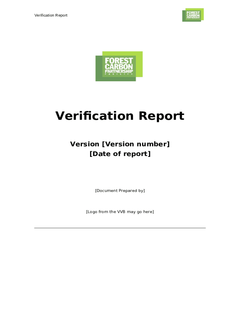 FCPF Validation Report Template Doc Template | pdfFiller