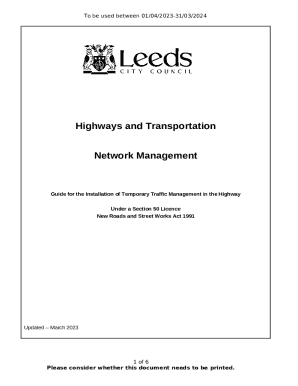 Application for temporary traffic management ( ... Doc Template | pdfFiller