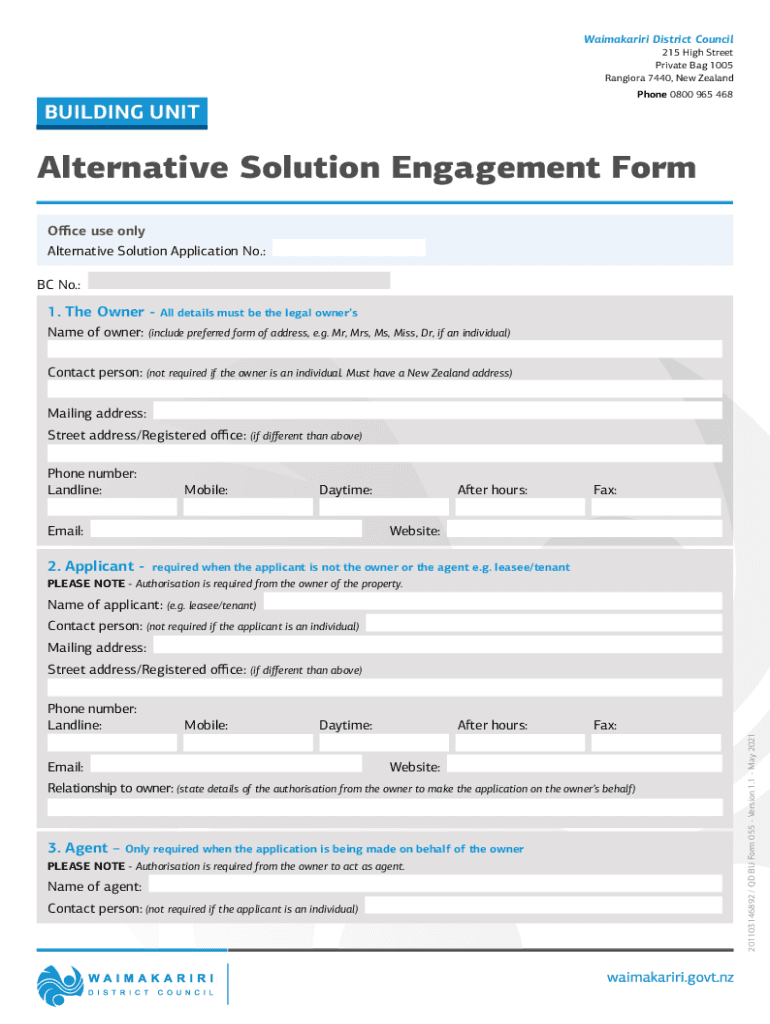 Fillable Online Fillable Form 2.: THE OWNER ALTERNATIVE SOLUTION ...