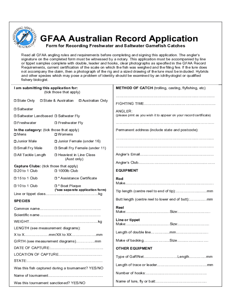 Fillable Online gfaa asn download forms and documents Fax Email Print ...