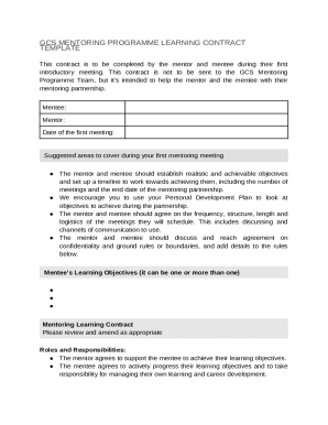 gcs mentoring programme learning contract template - gcs civilservice gov Doc Template | pdfFiller