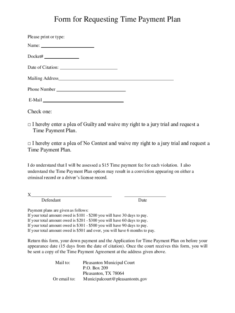 Fillable Online Free Payment (Plan) Agreement Template - PDFWord Fax ...