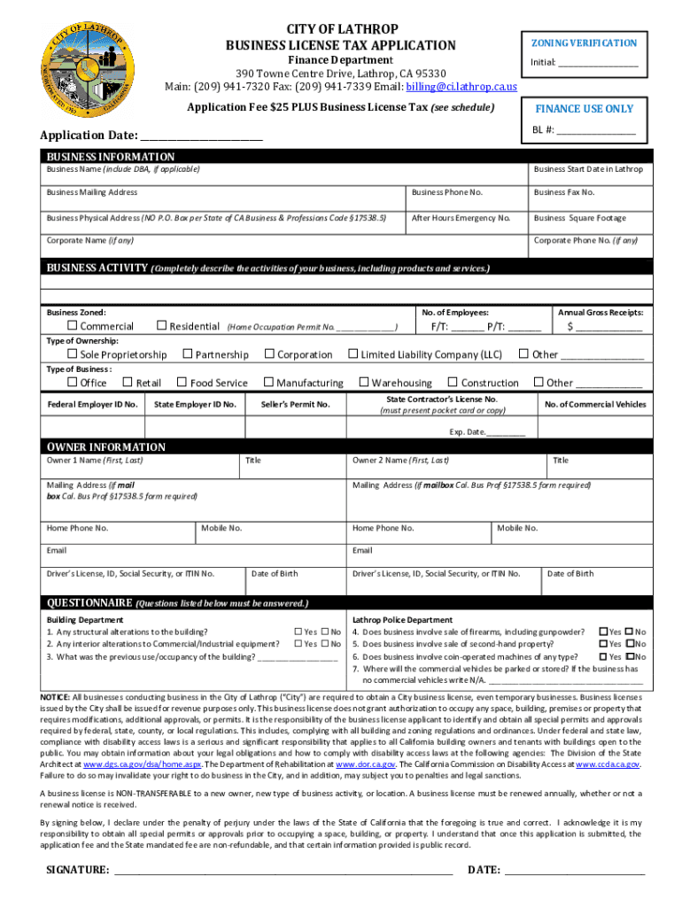 Fillable Online Business License Application (rev 03.28.19) Fax Email ...