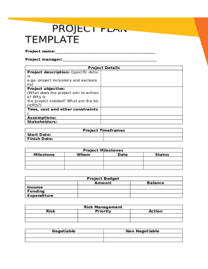 Community Grants Program Project Plan-Template (1) Doc Template | pdfFiller