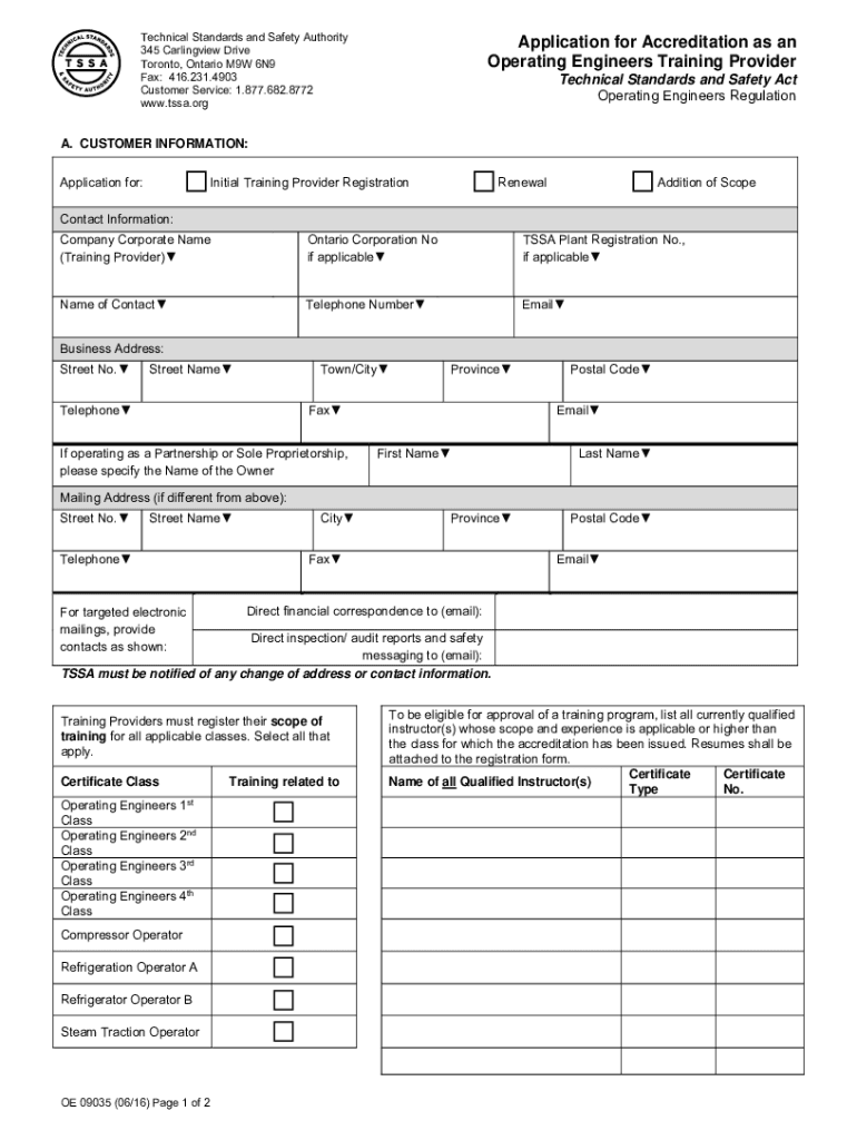 Fillable Online Application for Accreditation as an Operating Engineers ... Fax Email Print ...