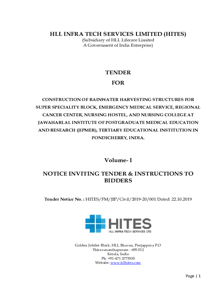Fillable Online Page 1 of 3 M/s HLL Infra Tech Services Ltd. (HITES ...