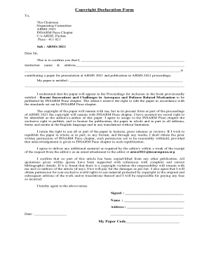 Fillable Online Copyright Declaration Form Fax Email Print - pdfFiller