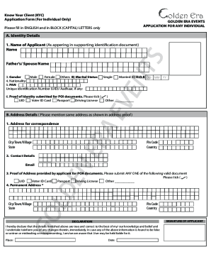 Fillable Online Know Your Client (KYC) Application Form ... - Blue Chip ...