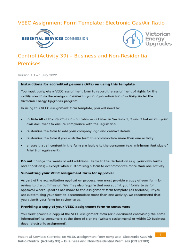 VEEC assignment template: Electronic Gas/Air Ratio ... Doc Template ...