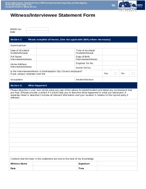 Witness report Doc Template | pdfFiller