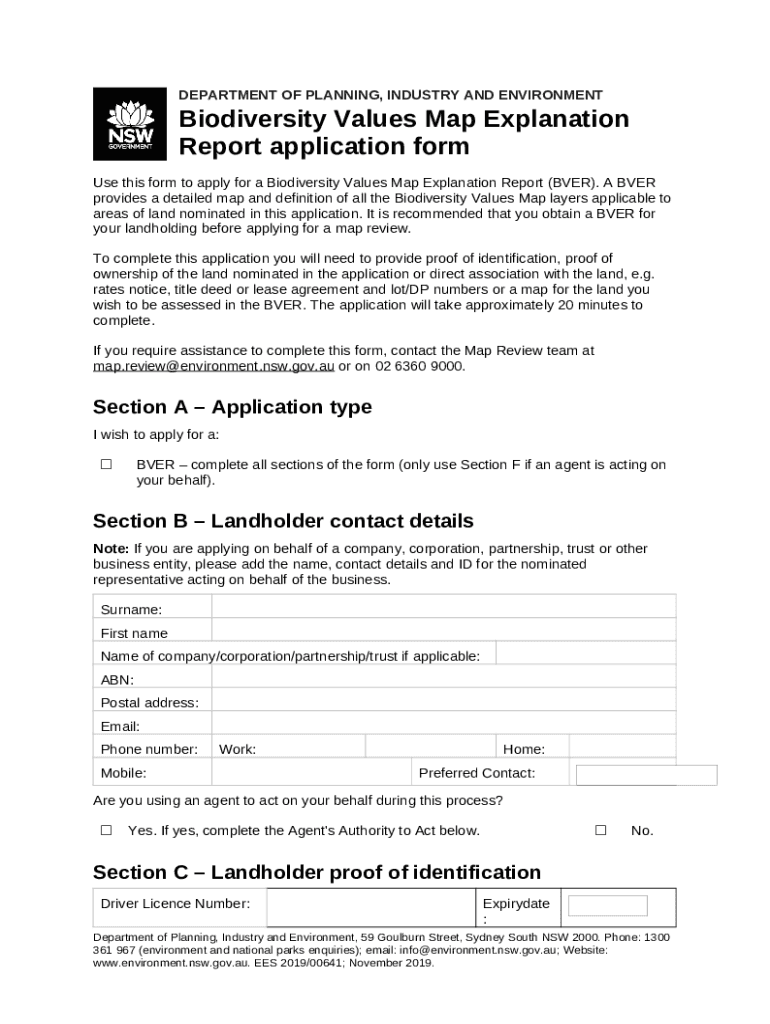 Biodiversity Values Map Explanation Report application - www ...