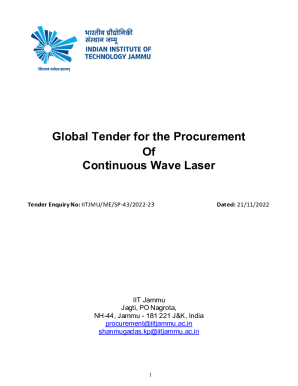 Fillable Online Global Tender for the Procurement Of Continuous Wave ...