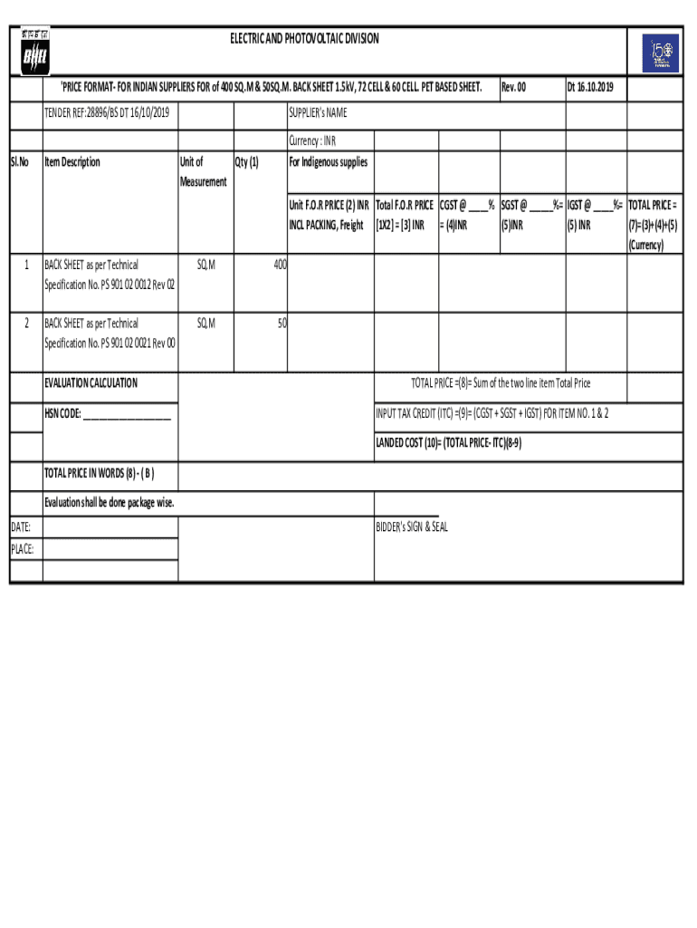 Fillable Online Technical Specifications of On Grid Solar Power Plant ...