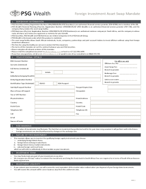 Fillable Online Foreign Investment Asset Swap Mandate Fax Email Print ...