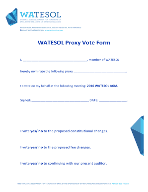 Fillable Online WATESOL Proxy Vote Form Fax Email Print - pdfFiller