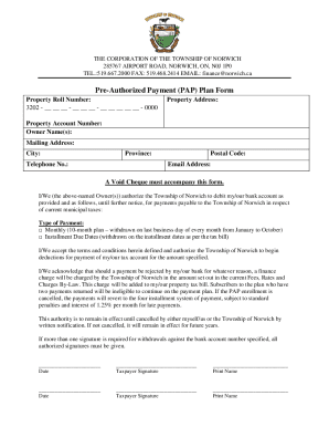 Fillable Online Pre-Authorized Payment (PAP) Plan Form Fax Email Print ...