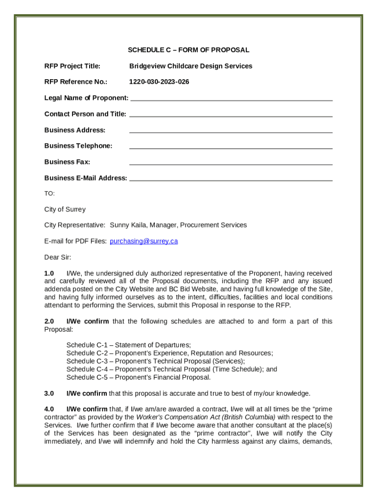 TPL RFP Professional Services with PSA Agreement ( ... Doc Template ...