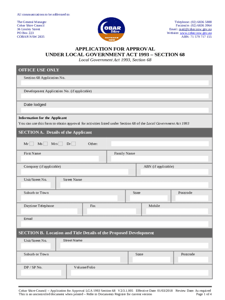 activity-approval-section-68-application---- ... Doc Template | pdfFiller