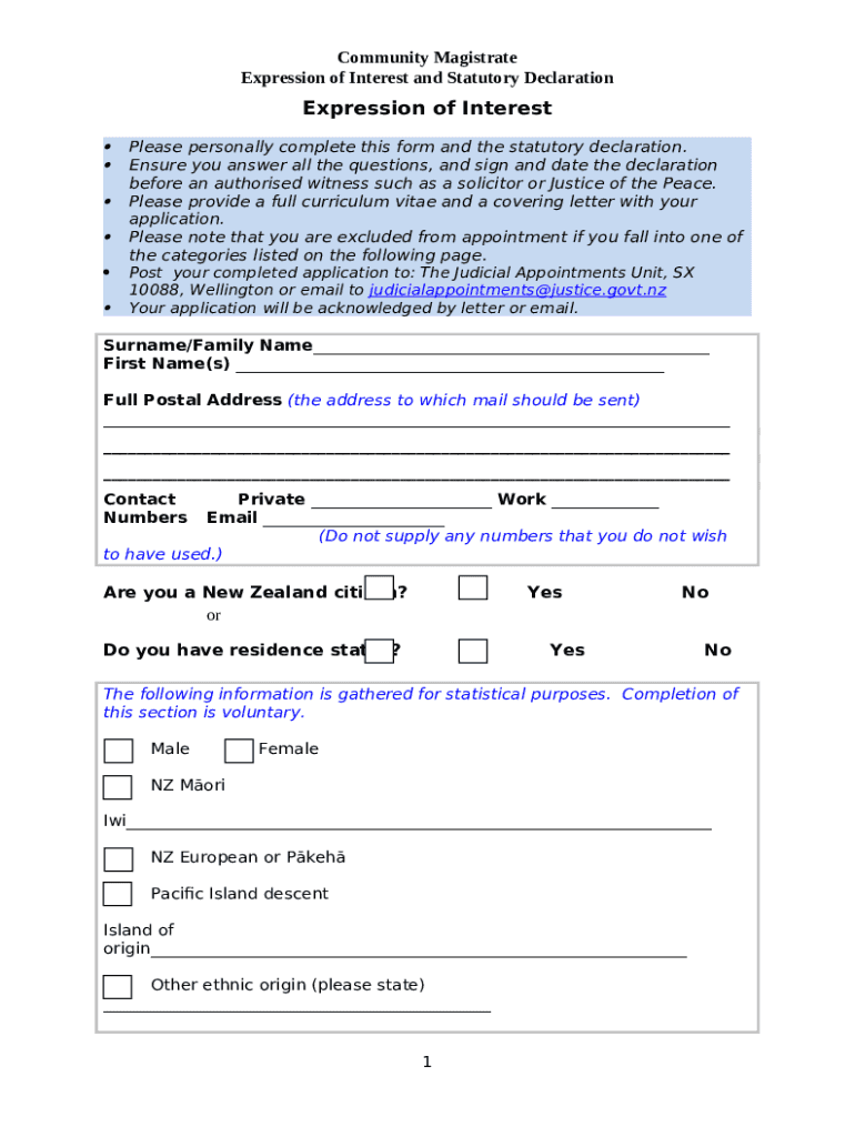 - Please personally complete this and the statutory declaration Doc Template | pdfFiller