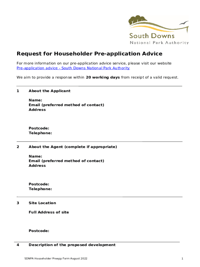 South DOwns National Park Householder Pre-application Advice Doc ...