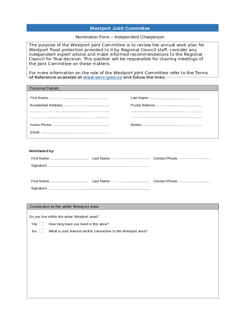 Westport Rating District Joint Committee Agreement Doc Template | pdfFiller