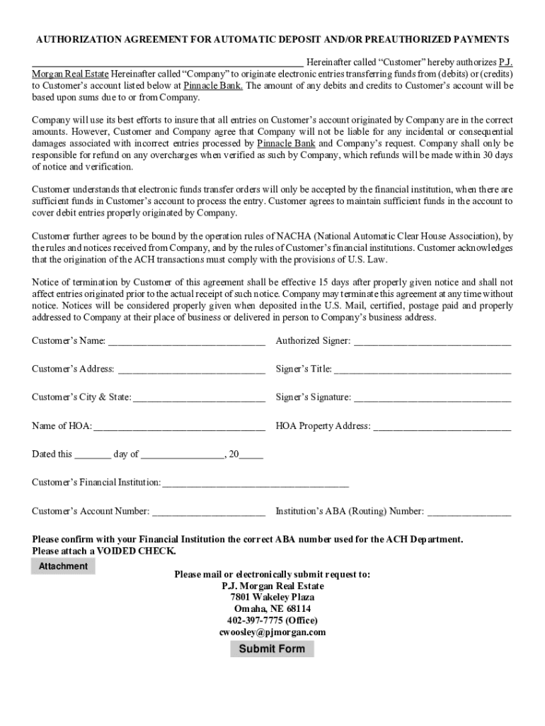 Fillable Online ACH-FORM-PINNACLE.pdf - Omaha Fax Email Print - pdfFiller