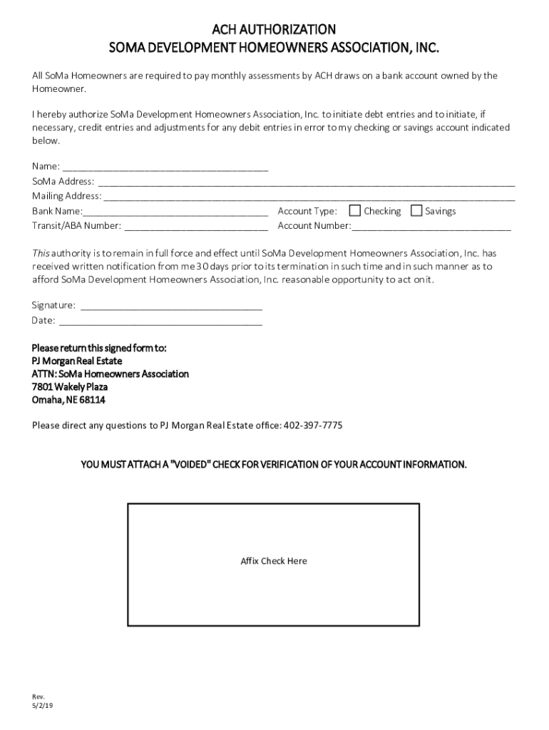 Fillable Online Fillable Online ACH AUTHORIZATION to ... Fax Email ...