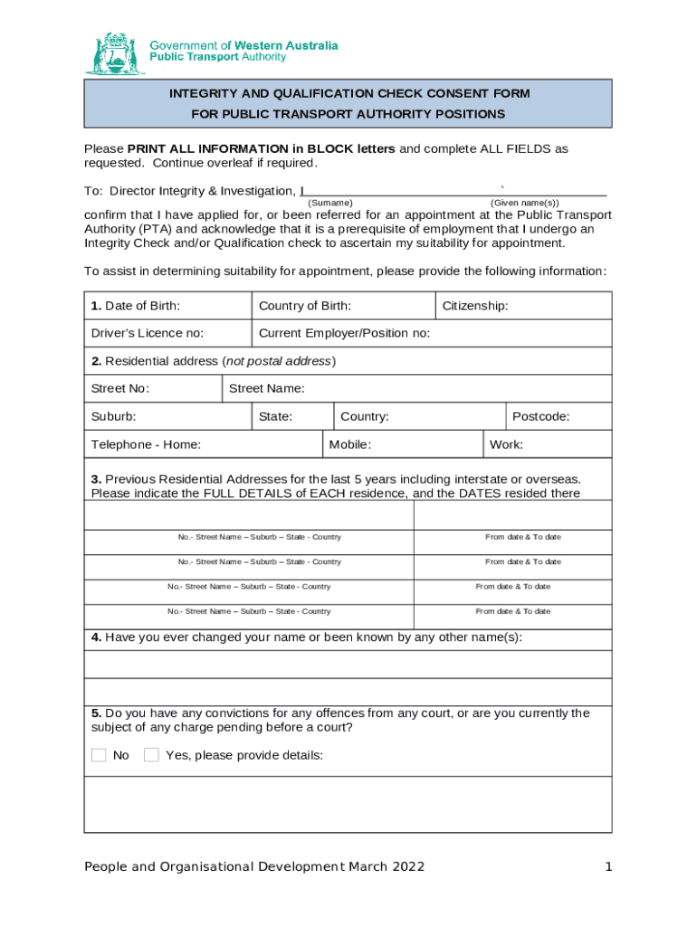 Online integrity and qualification check consent Doc Template | pdfFiller