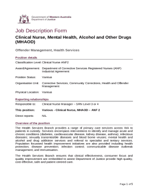 Job Description (JDF) Level 4 template - Jobs WA Doc Template | pdfFiller