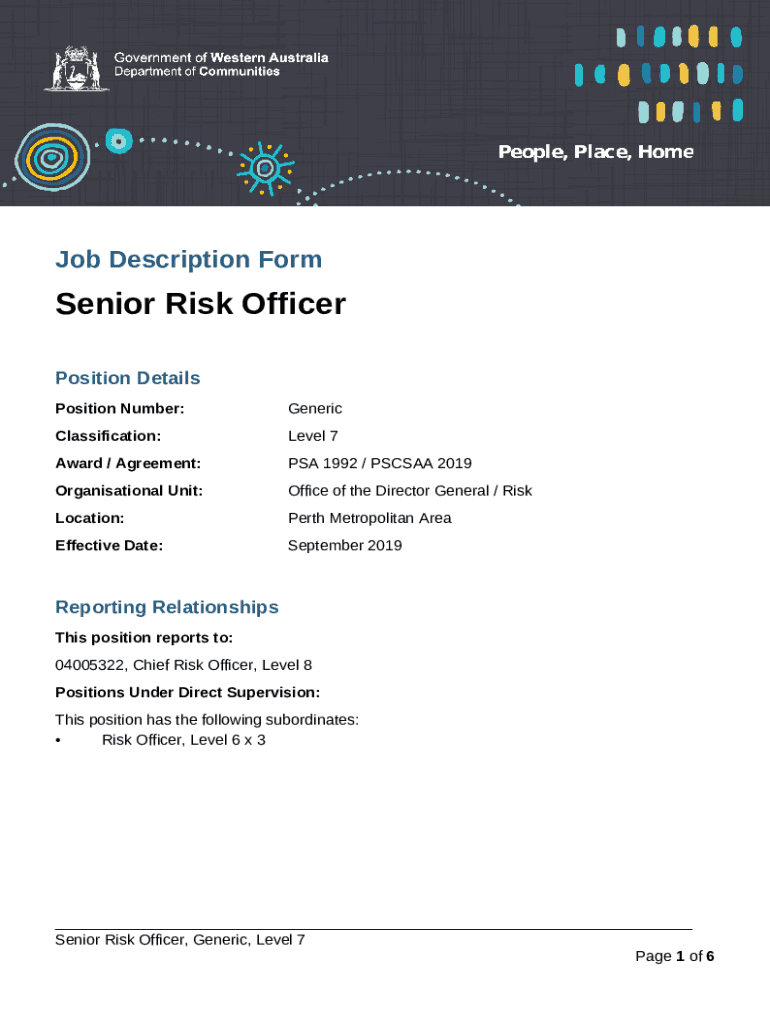 Job Description Senior Risk Officer Position Details Doc Template ...