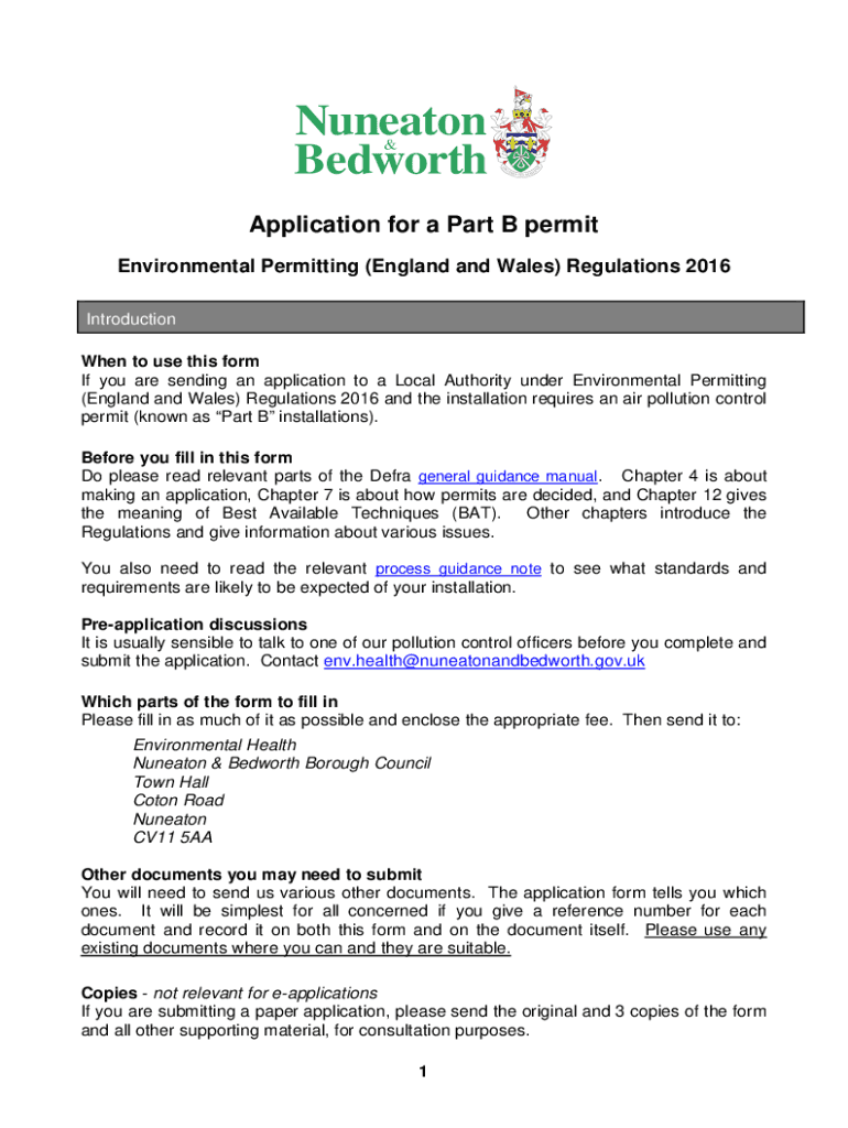 Fillable Online Part B Application form - London Fax Email Print ...